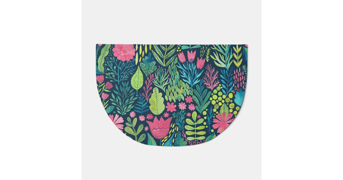 Floral Fantasy: Watercolor Wonders Doormat | Zazzle