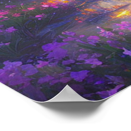 Floral Fields at Dusk Poster | Zazzle