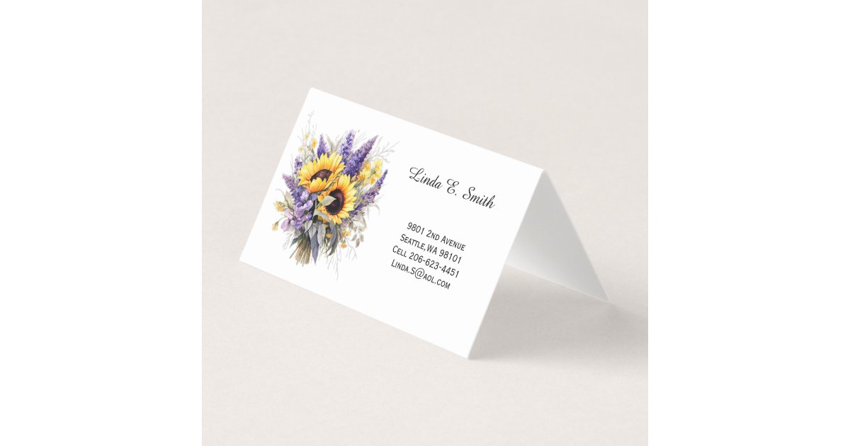 Floral Folded Calling Card | Zazzle