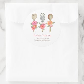 Floral food business catering product sticker | Zazzle