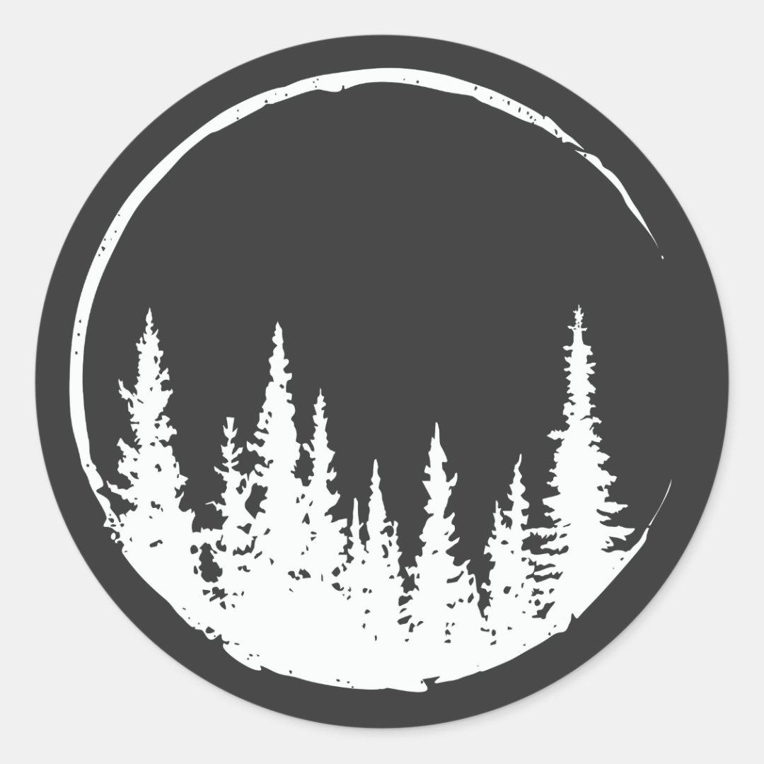 Floral Forest Circle Tree Loving Forest Tree Classic Round Sticker | Zazzle