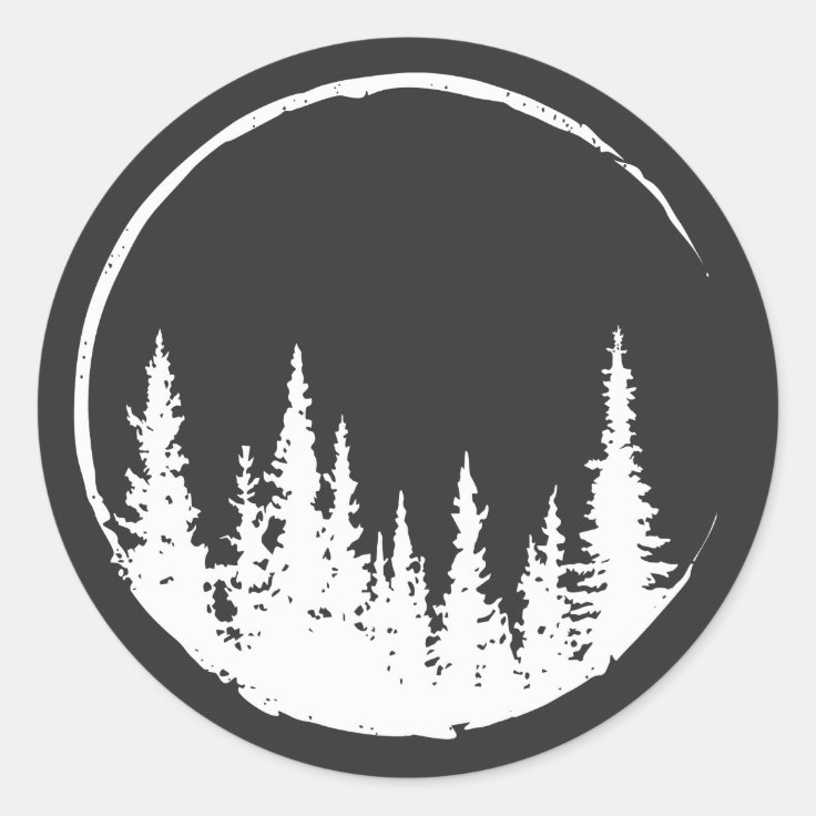 Floral Forest Circle Tree Loving Forest Tree Classic Round Sticker | Zazzle