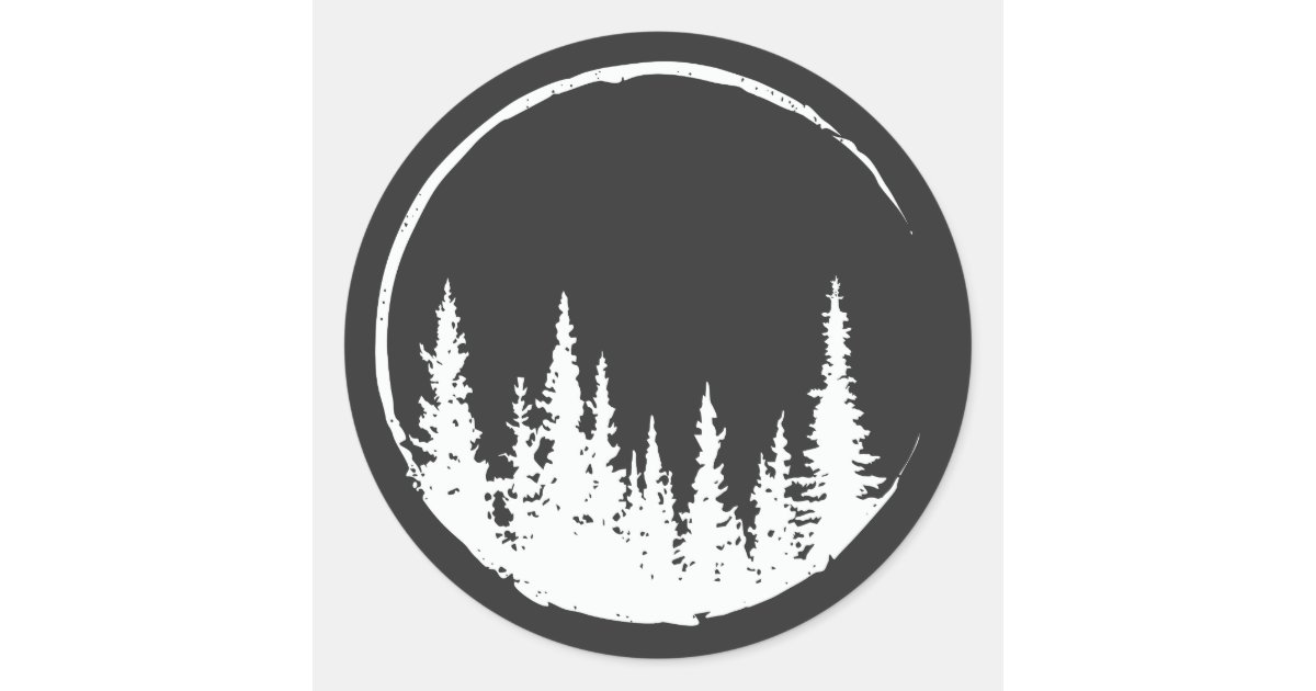 Floral Forest Circle Tree Loving Forest Tree Classic Round Sticker | Zazzle