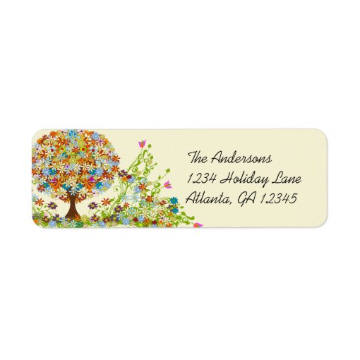 Floral Forest Tree Swirls Return Address Labels | Zazzle