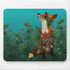 floral fox mouse pad | Zazzle