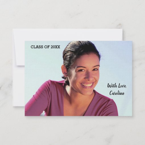 Floral Frame Graduation Thank You Photo Card | Zazzle