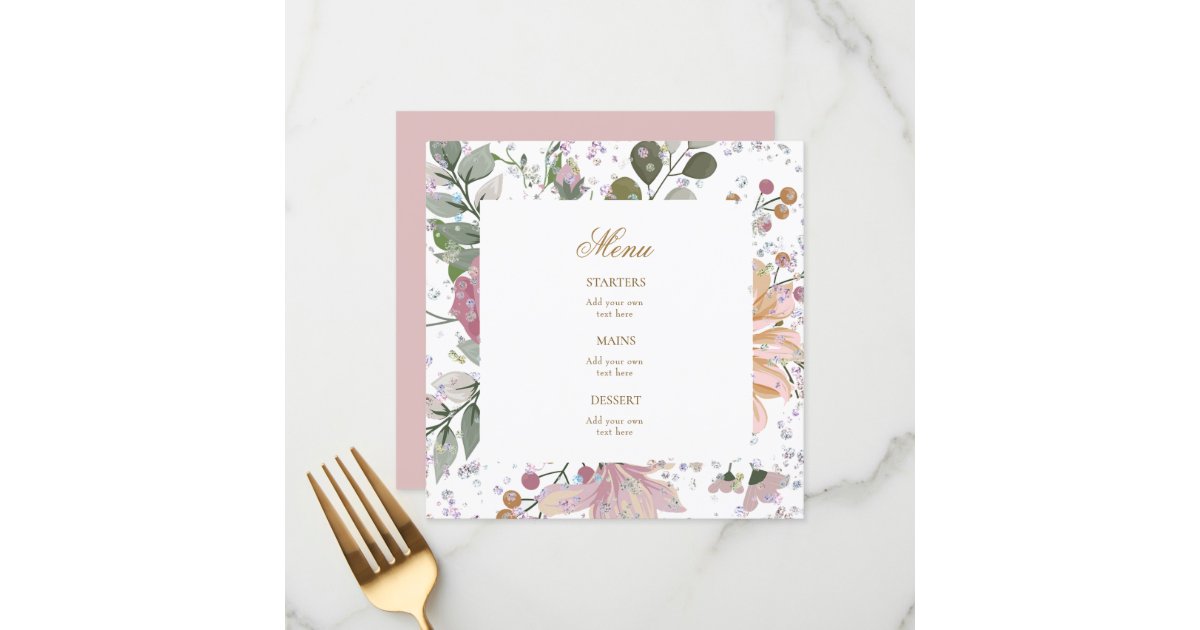 floral frame menu | Zazzle