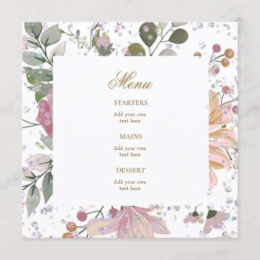 floral frame menu | Zazzle