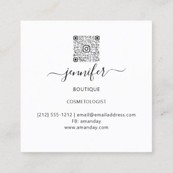 Floral Frame QR Code Logo Gold Gray Abstract Square Business Card | Zazzle