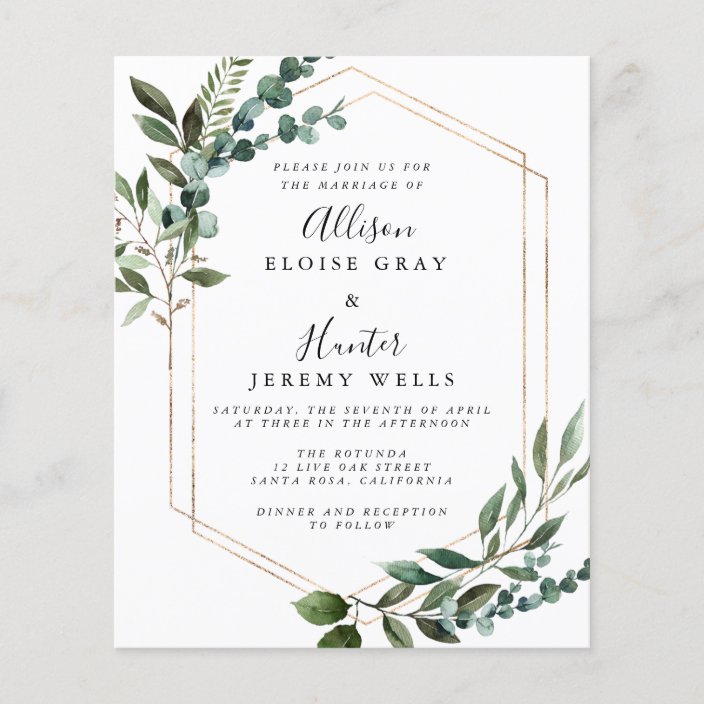 Floral Frame Wedding Invitation | Zazzle