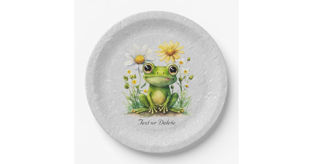 Floral Frog Paper Plate | Zazzle