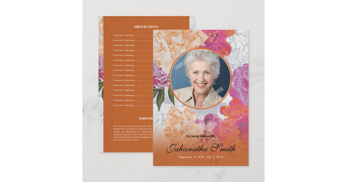 Floral Funeral Card | Zazzle