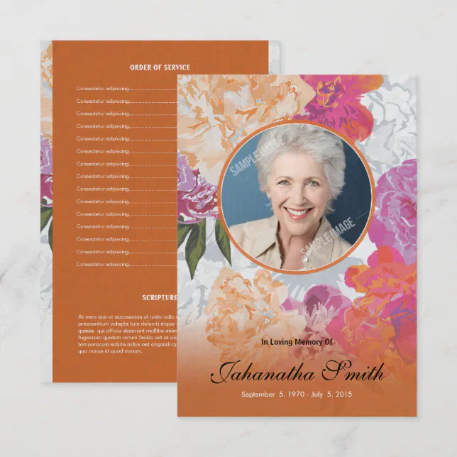 Floral Funeral Card | Zazzle