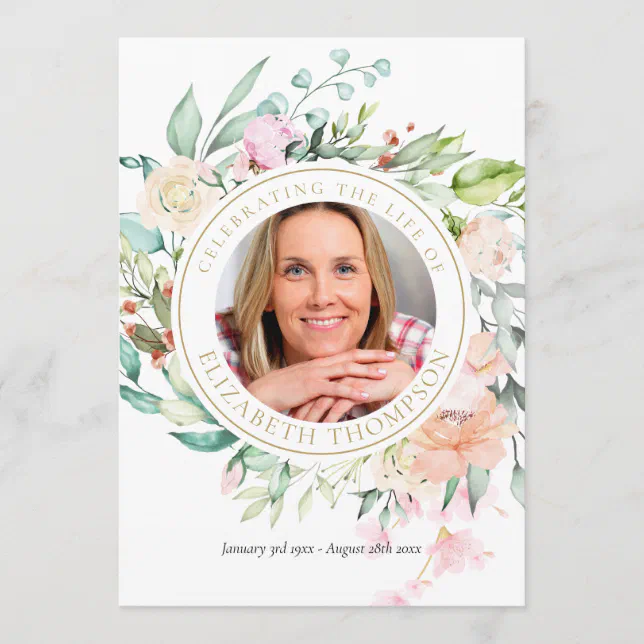 Floral Funeral Memorial Order Of Service Program | Zazzle