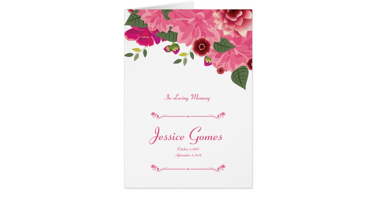 Floral Funeral Program Template | Zazzle.com