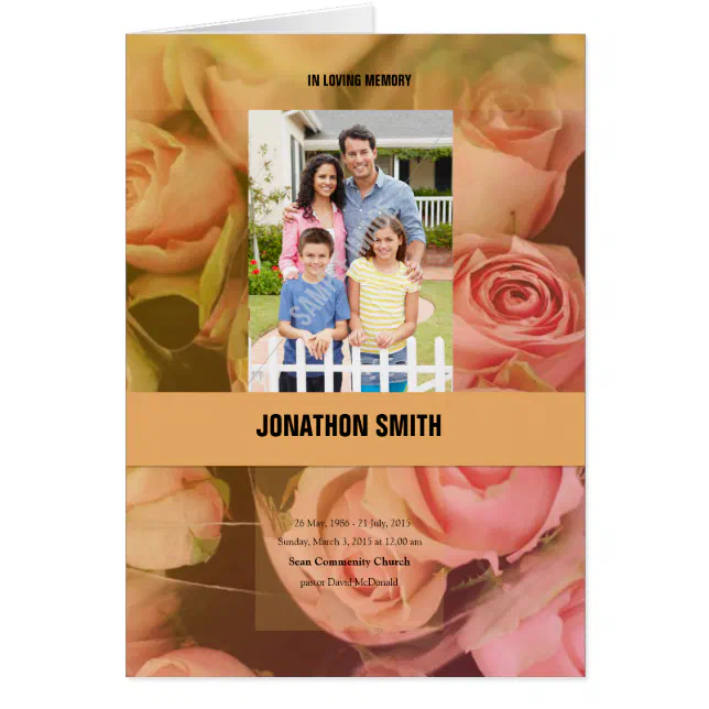 Floral Funeral Template | Zazzle