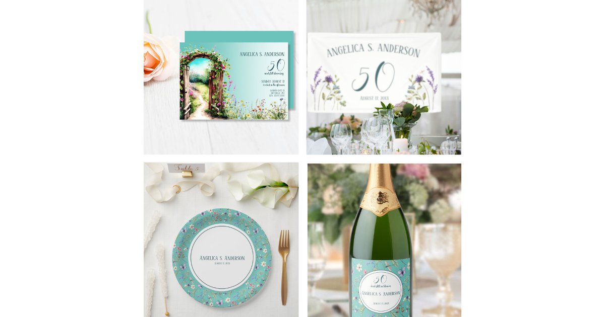 Floral garden 50th Birthday Invitation | Zazzle