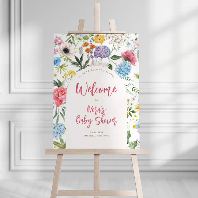 Floral Garden Arch Welcome Sign | Zazzle