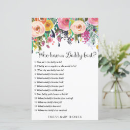 Floral Garden Baby Shower Game PRINTED | Zazzle