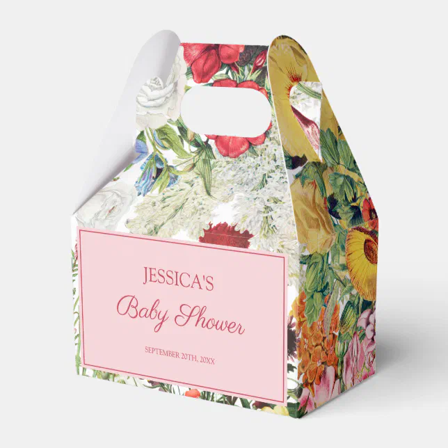 Floral Garden Colorful Flowers Baby Shower Favor Boxes | Zazzle