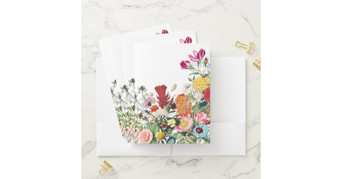 Floral Garden Colorful Flowers Pocket Folder | Zazzle