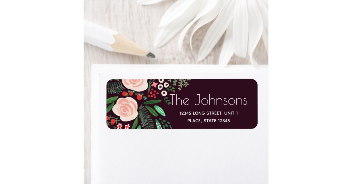 Floral Garden | Holiday Christmas | Address Labels | Zazzle