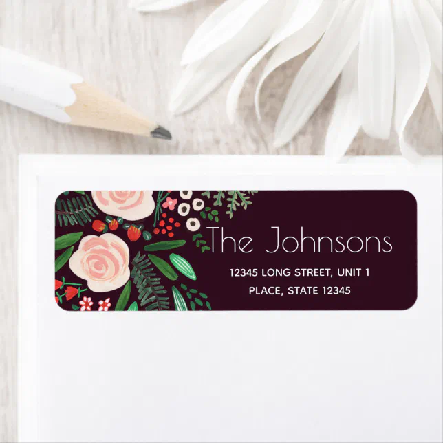 Floral Garden | Holiday Christmas | Address Labels | Zazzle