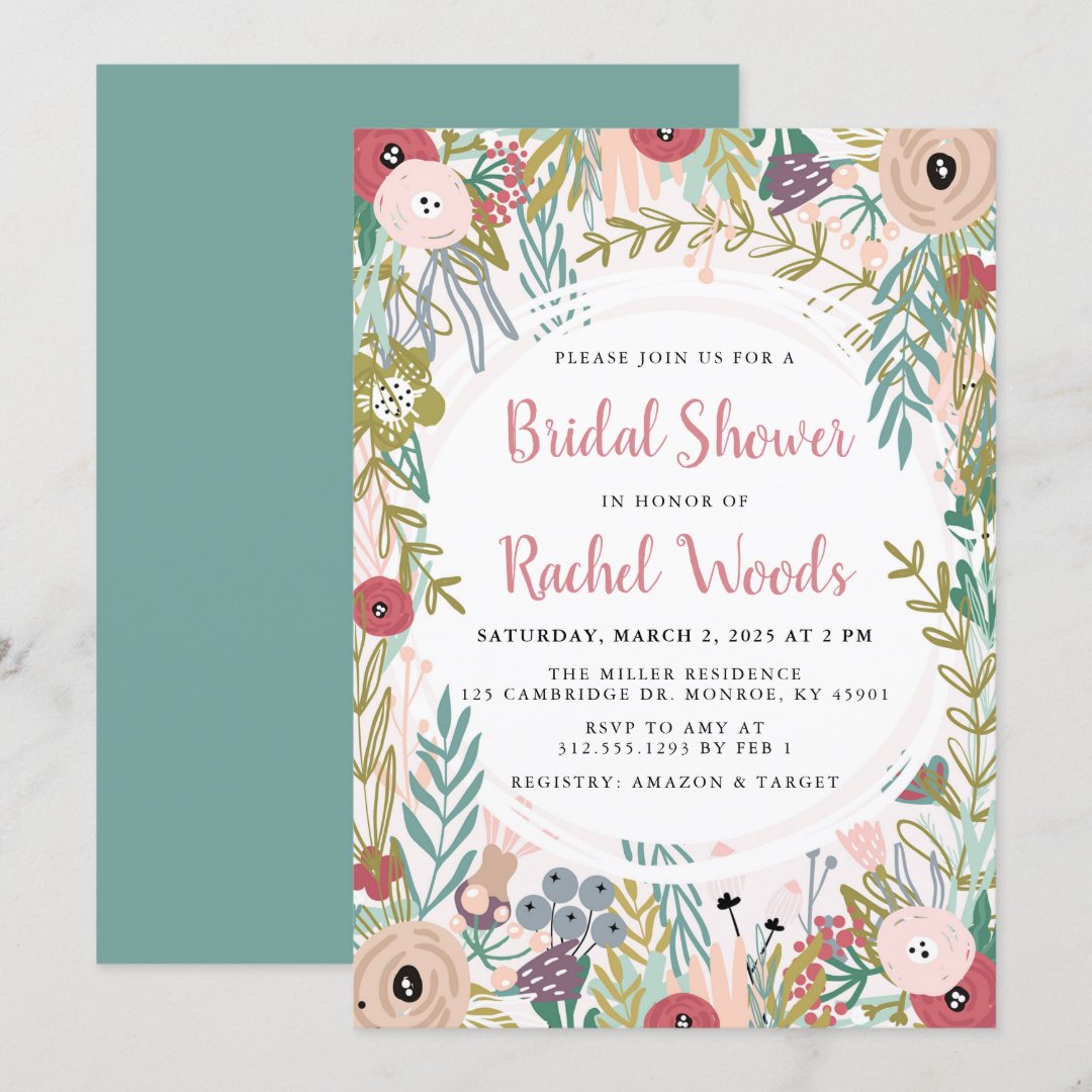 Floral Garden Party Bridal Shower Invitation | Zazzle