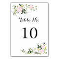 Floral Garden Table Number Card -white | Zazzle