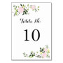Floral Garden Table Number Card -white | Zazzle