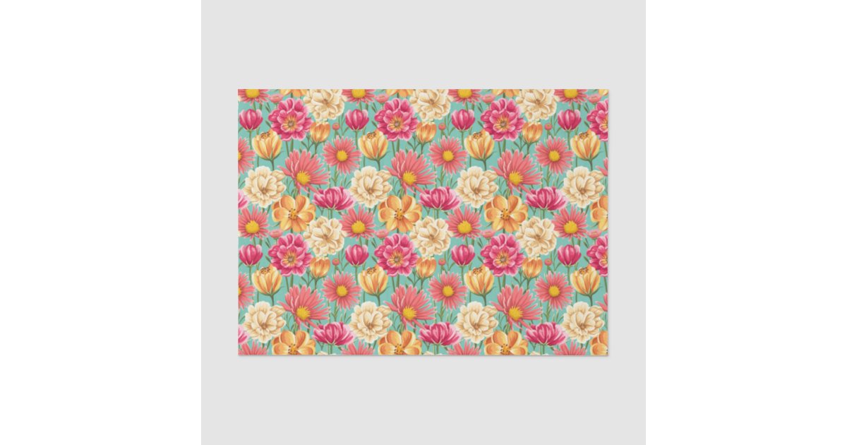 Floral Garden Tissue Paper | Zazzle