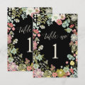 Floral Garden Wedding Table Number Cards | Zazzle