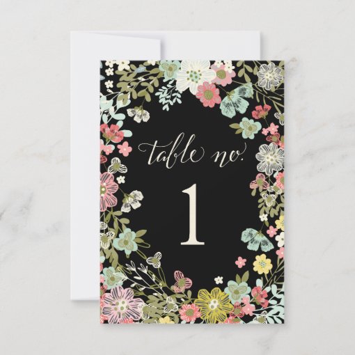 Floral Garden Wedding Table Number Cards | Zazzle