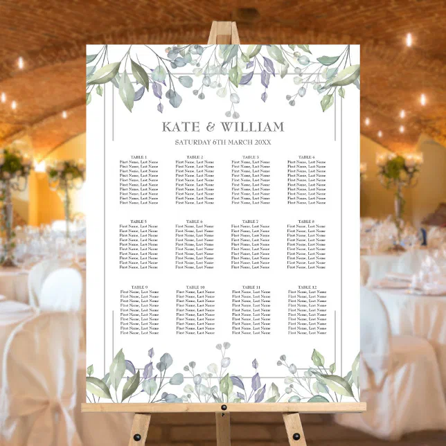 Floral Geometric Wedding Seating Chart Foam Board | Zazzle