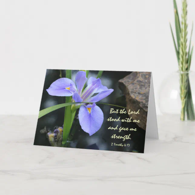 Floral Get Well; Scripture Verse on God's Strength Card | Zazzle