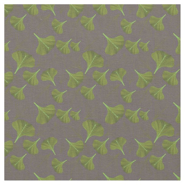Floral Gingko Leaf Pattern Fabric | Zazzle