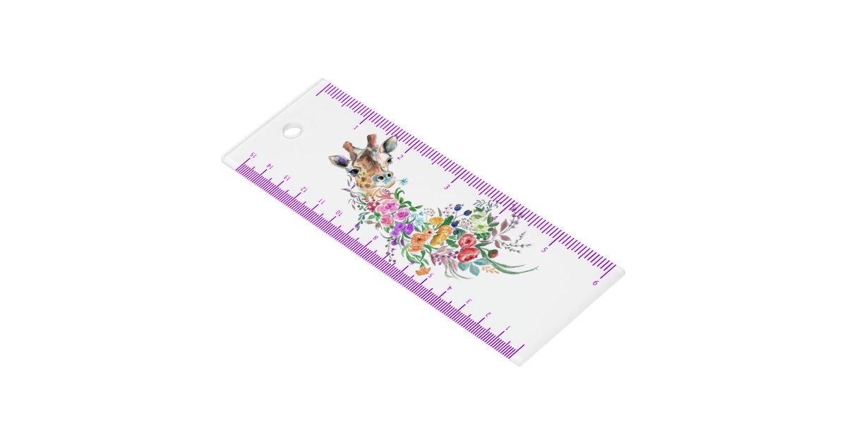 Floral Giraffe Ruler | Zazzle