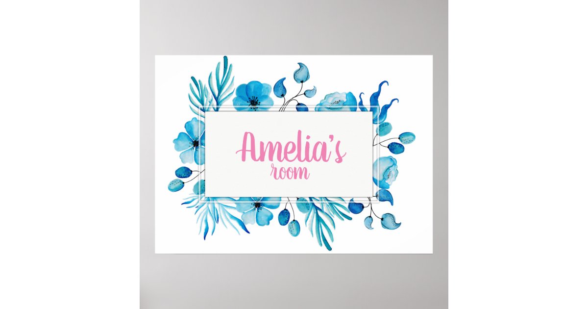 Floral girls room sign | Zazzle
