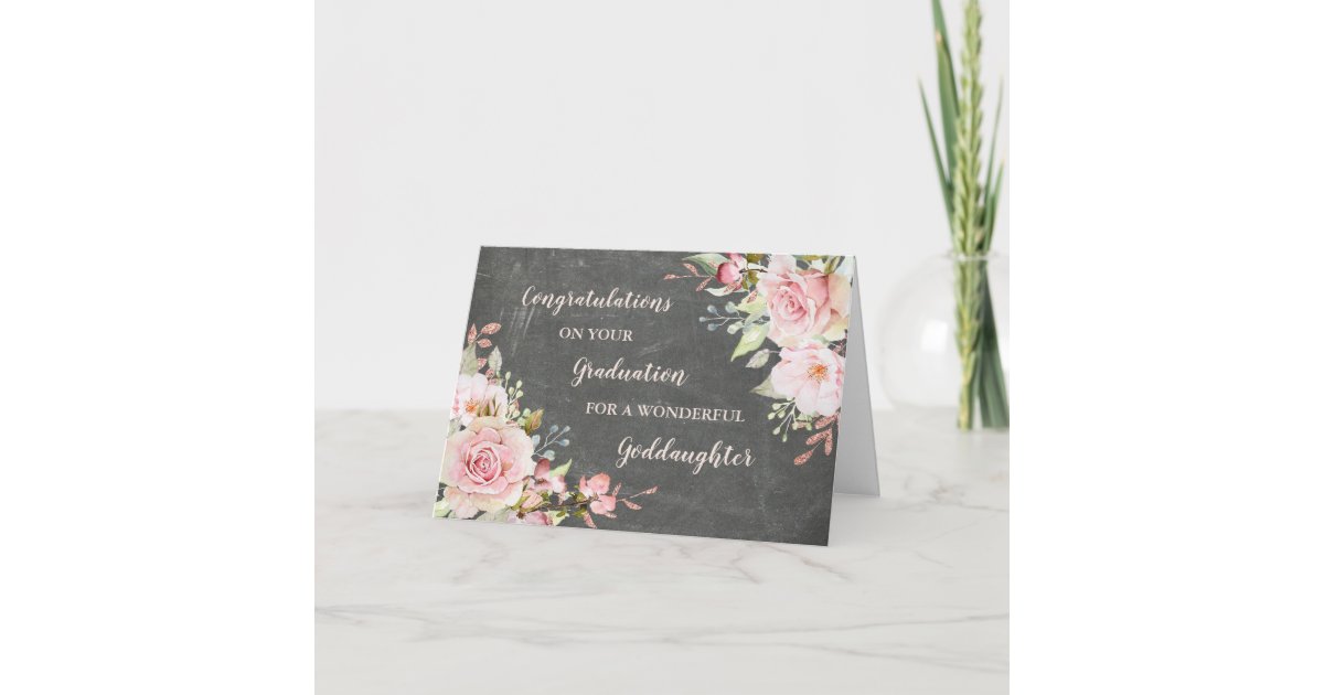 Floral Goddaughter Congratulations Graduation Card | Zazzle