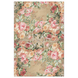 Floral Gold Baroque Elegant Rose Blush Decoupage Tissue Paper | Zazzle
