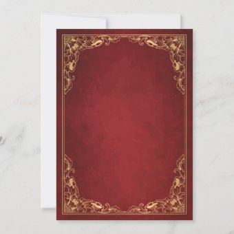 Floral Gold Frame Red Islamic Muslim Wedding Invitation | Zazzle