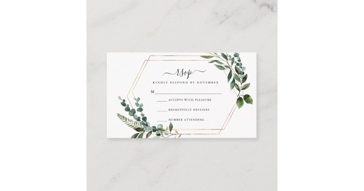 Floral Gold Frame RSVP Card | | Zazzle