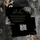 Floral Gothic QR Code Gold Wedding Details Enclosure Card | Zazzle
