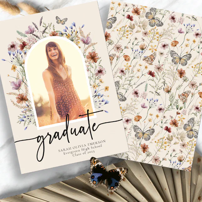 Floral Graduate Announcement | Zazzle