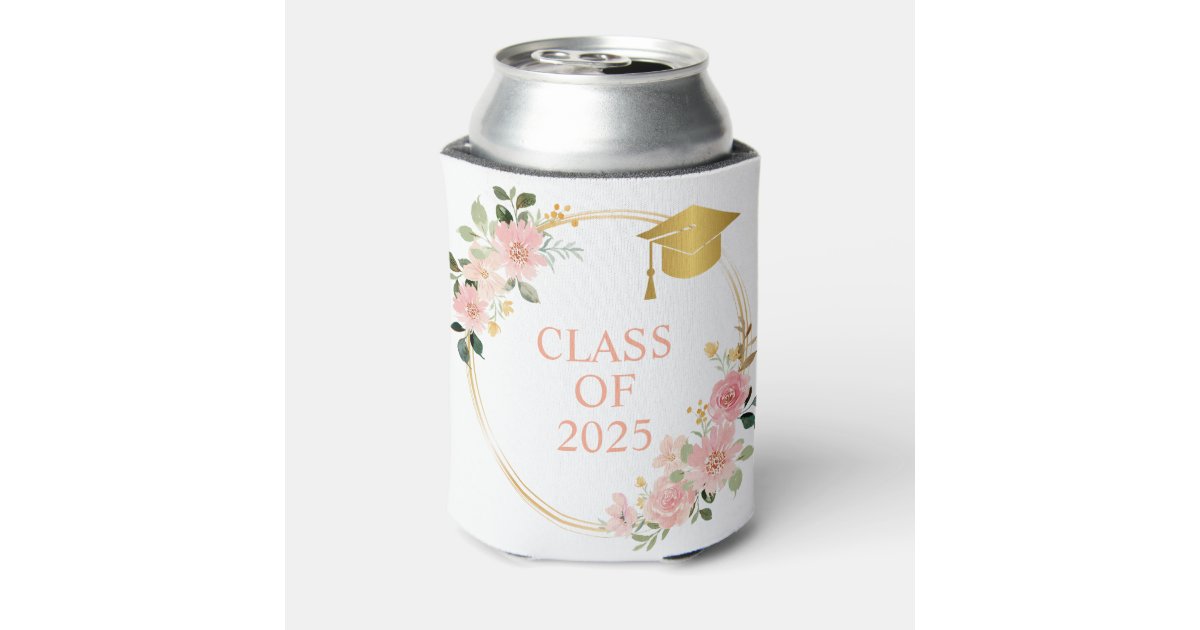 Floral Graduation Class of 2025 Can Cooler | Zazzle