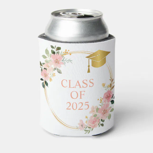 Floral Graduation Class of 2025 Can Cooler | Zazzle