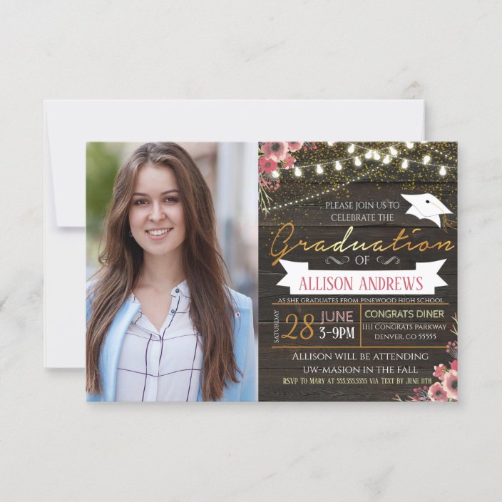 Floral Graduation Invitation | Zazzle.com