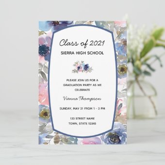 Floral Graduation Invitation | Zazzle