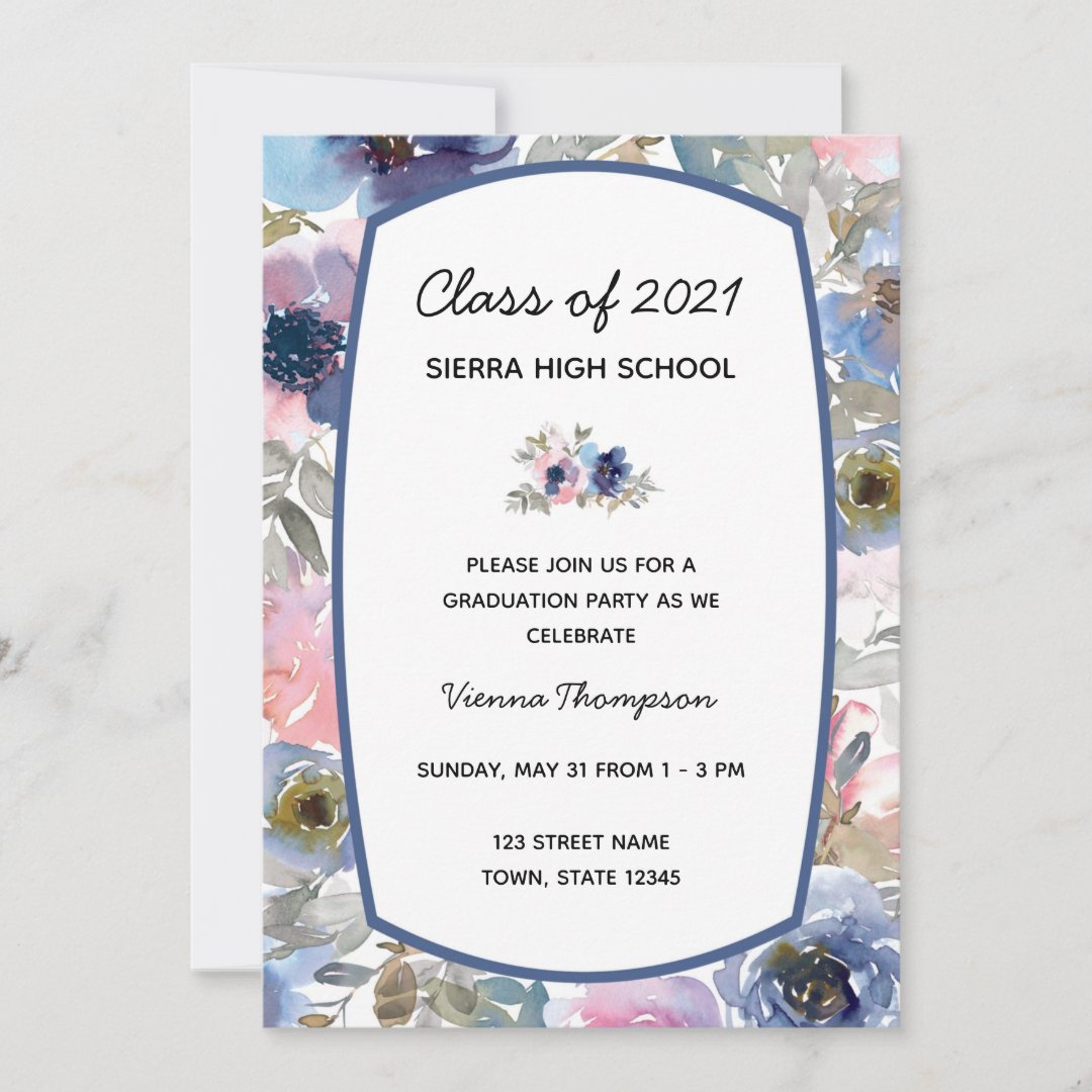 Floral Graduation Invitation | Zazzle