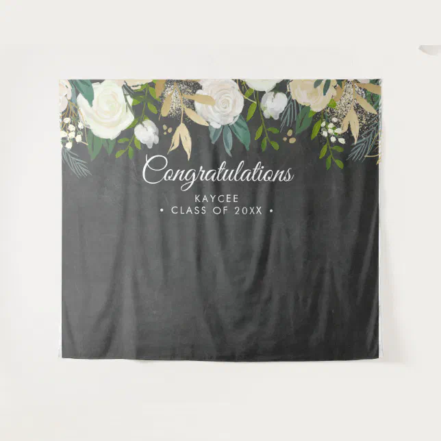 Floral Graduation Photo Backdrop - Photo Prop | Zazzle